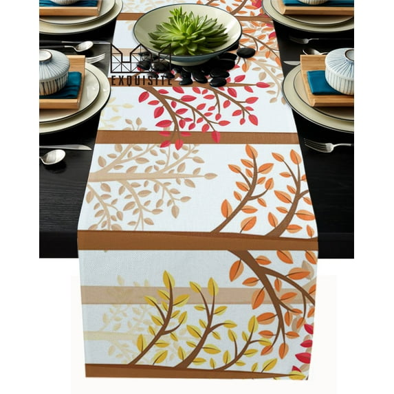 Autumn Leaves Tree Trunk Table Runner Wedding Holiday Party Dining ...