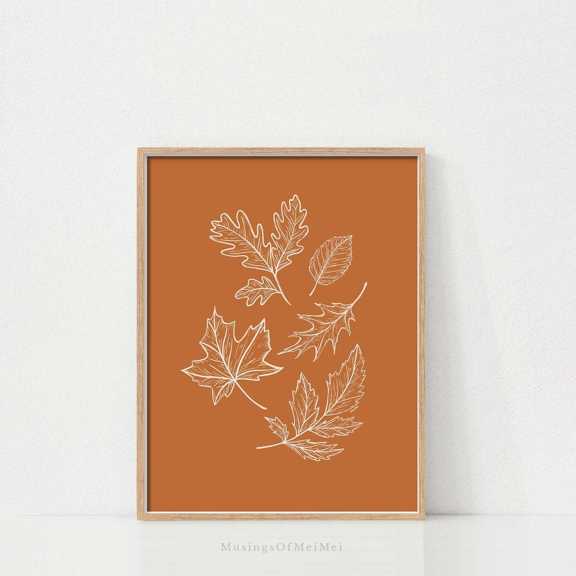 Autumn Leaves Wall Art Fall Poster Decorboho Minimalist Poster ...