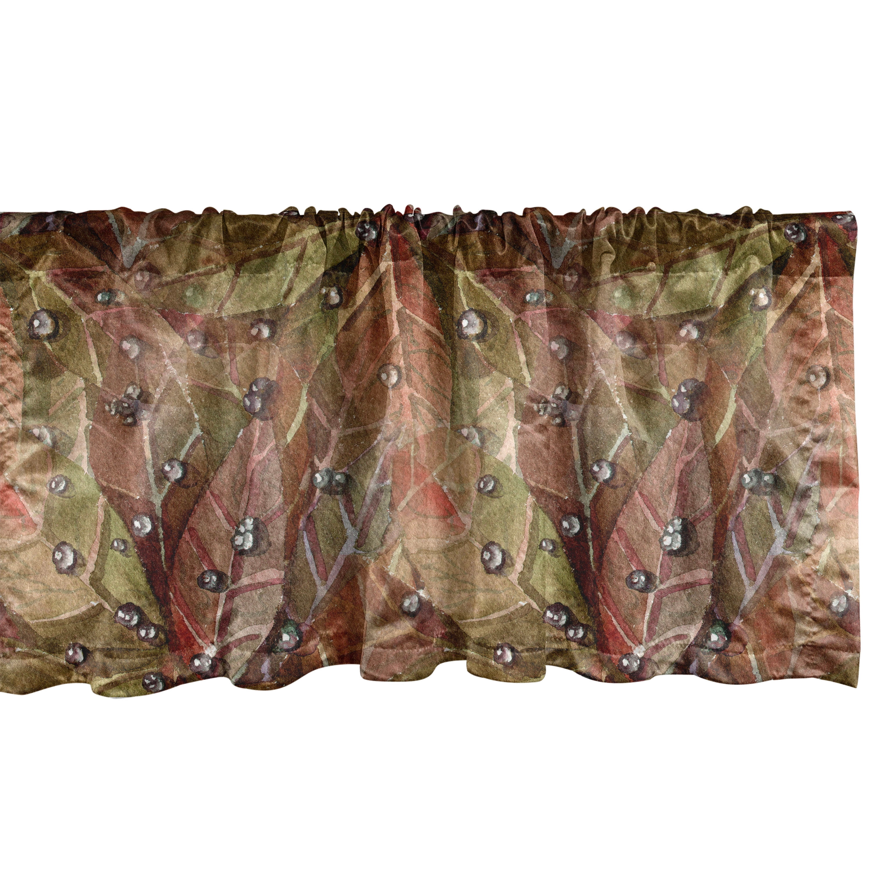 Autumn Leaves Window Valance, Fall in Forest Themed Leafy Pattern with ...