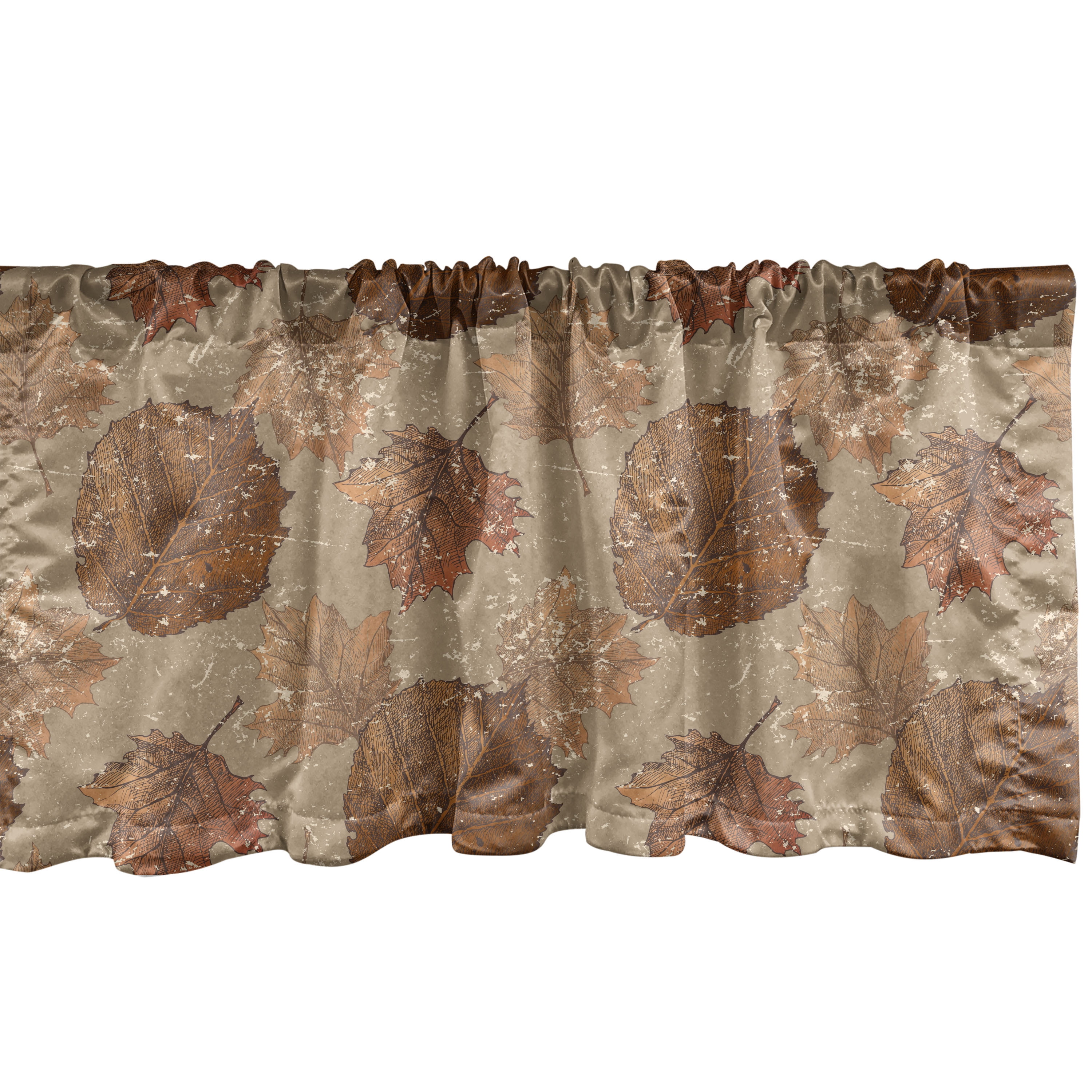 Autumn Leaves Window Valance, Grunge Design Romantic Vibes Falling Leaf ...