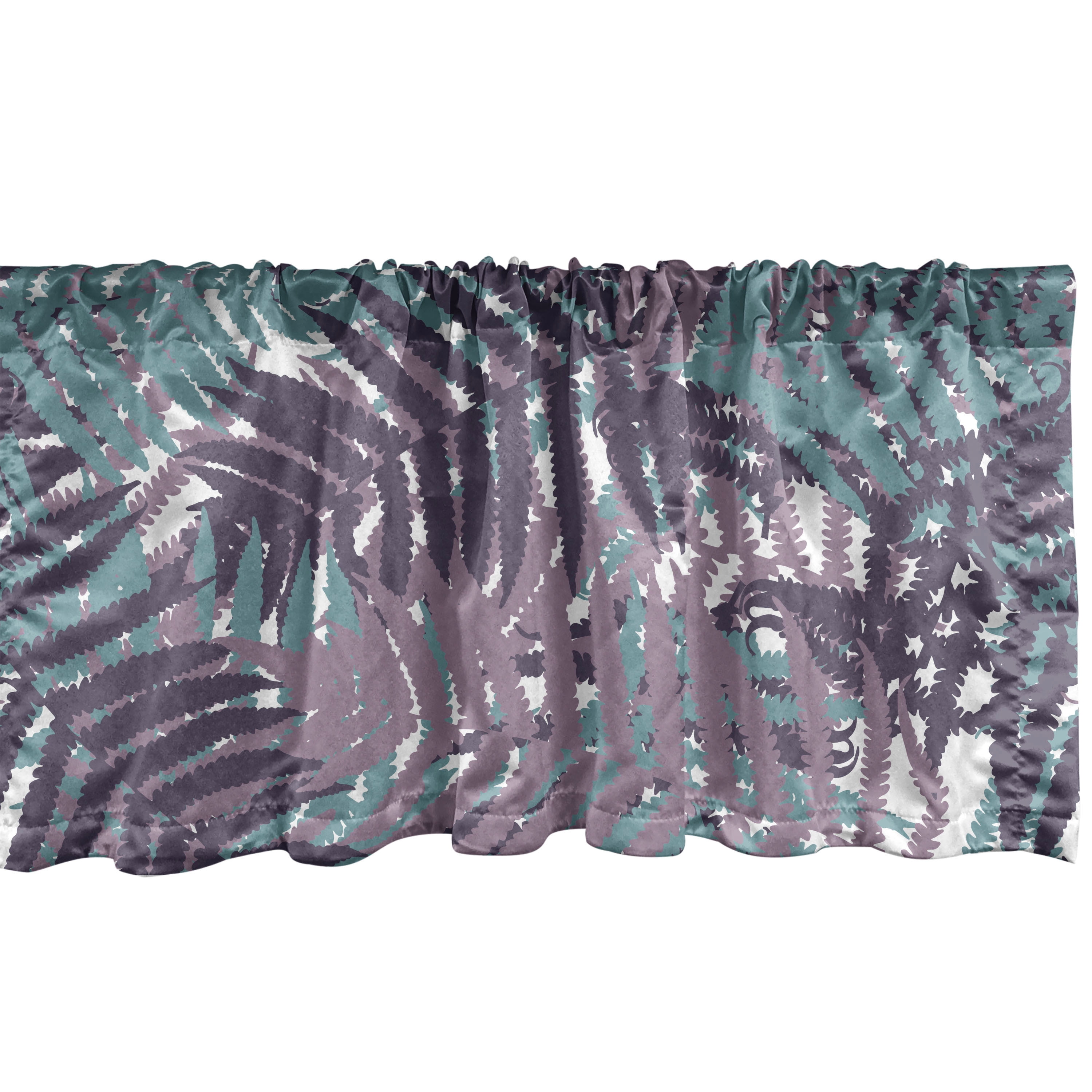 Autumn Leaves Window Valance, Neutral Colors Boho Ferns Leafy Pattern ...