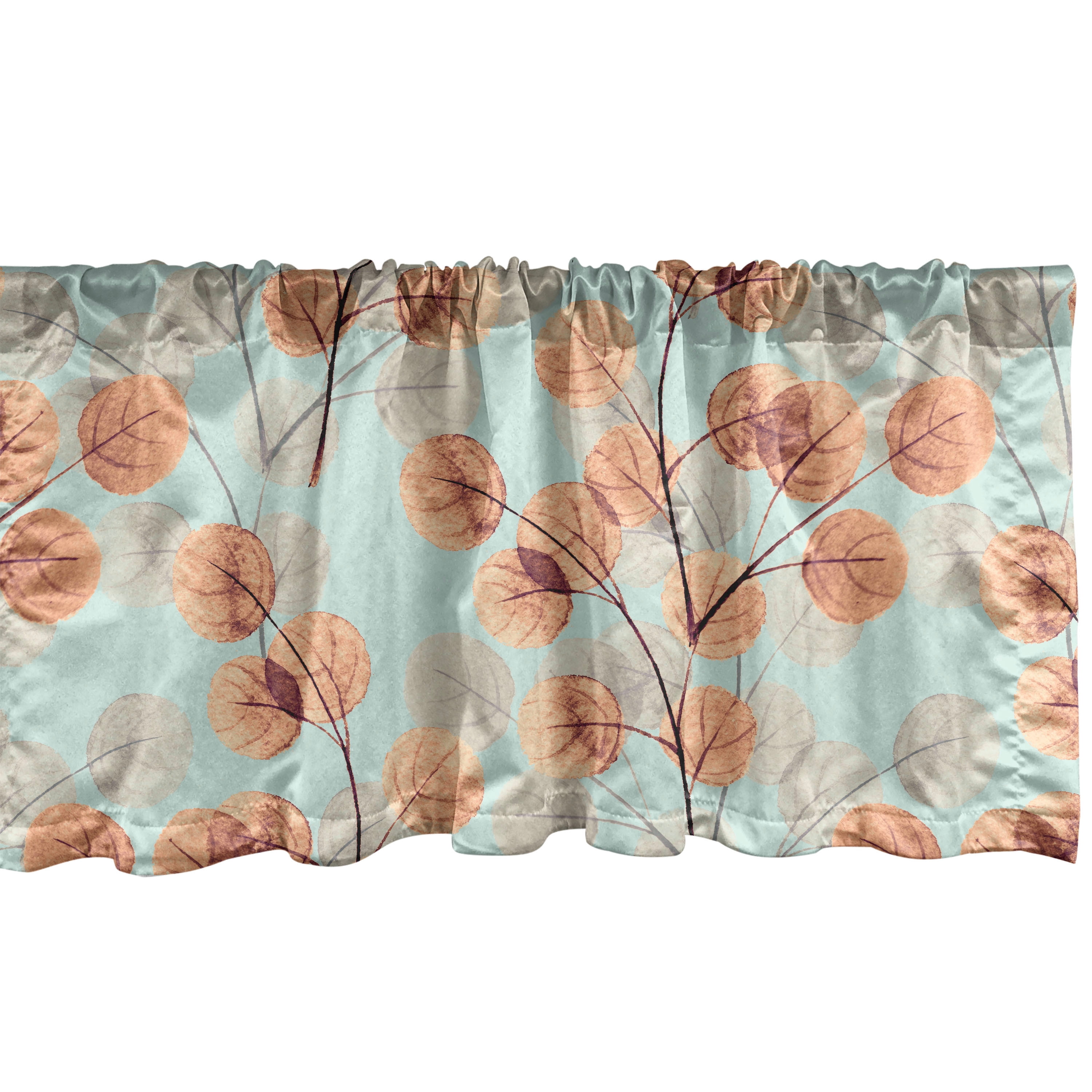 Autumn Leaves Window Valance, Simple Boho Fall Themed Leafy Branch ...