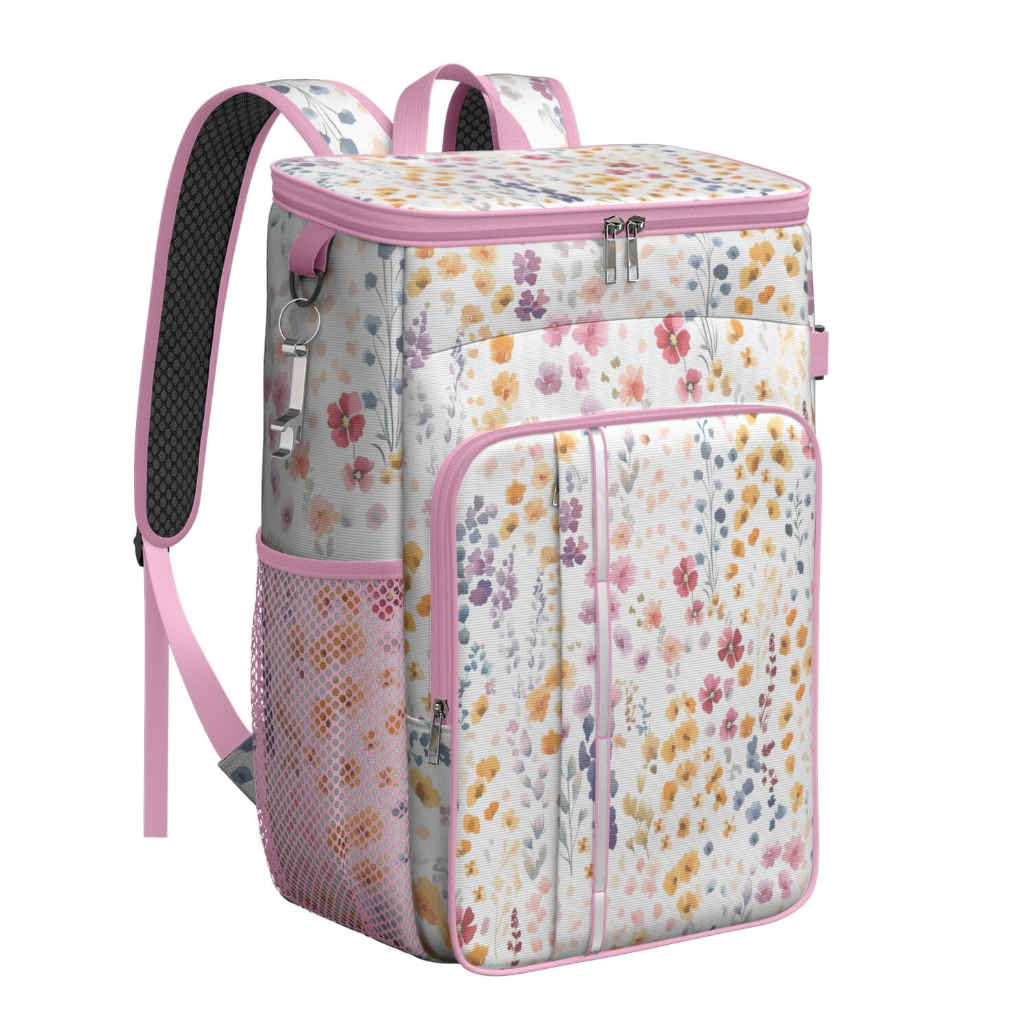 Autumn Leaves and Bloom Pattern Backpack Cooler, Waterproof Floral ...