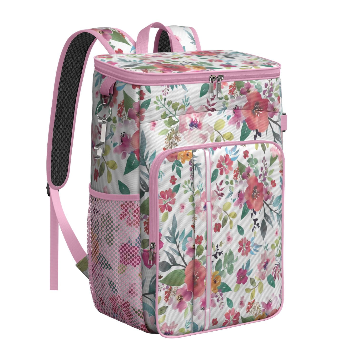 Autumn Leaves and Bloom Pattern Backpack Cooler, Waterproof Floral ...