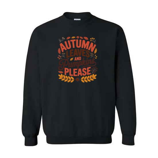 Autumn Leaves and Pumpkins Please Hello Fall Cozy Sweatshirt up to 5XL ...