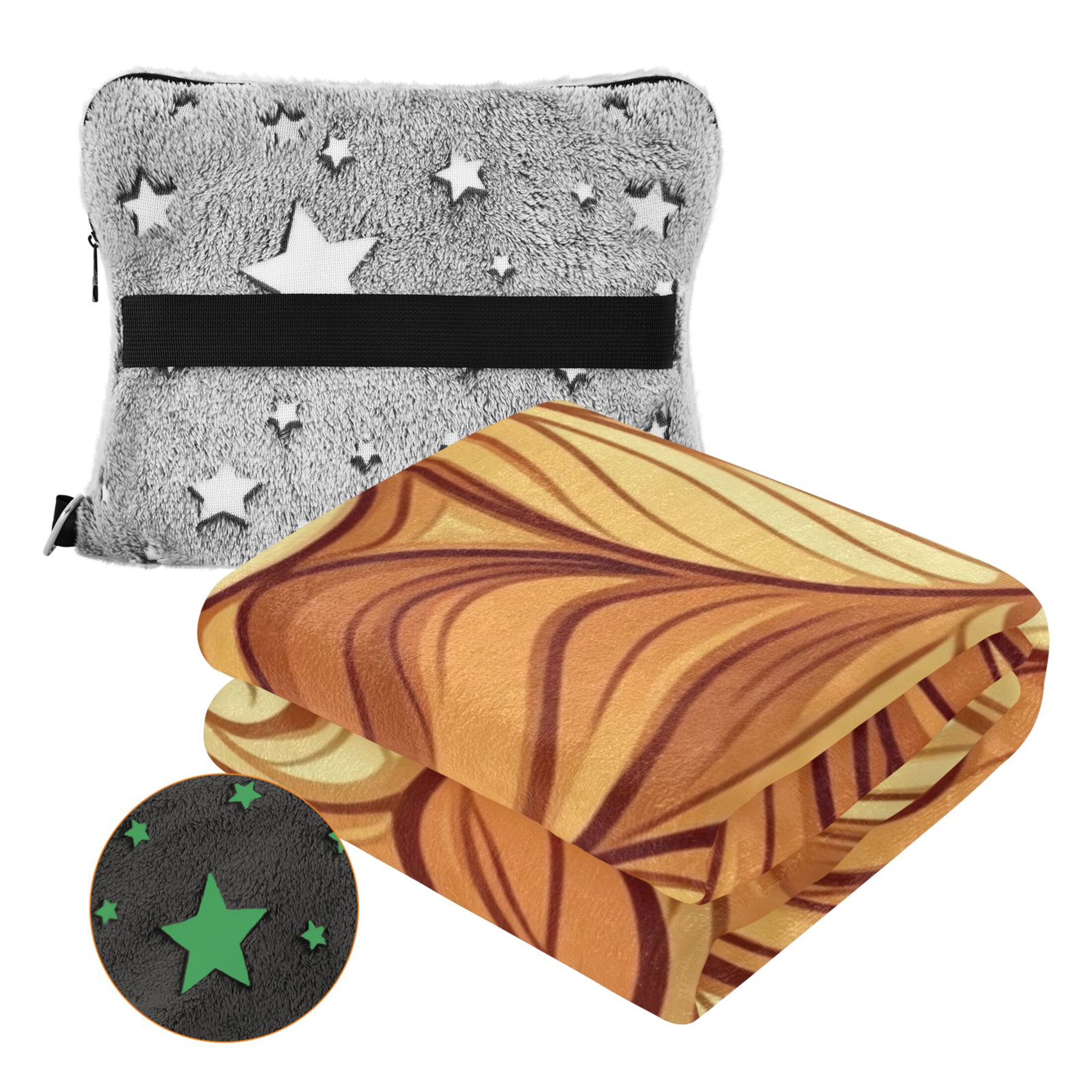 Autumn Leaves and Swirls Travel Blanket and Pillow 2 in 1 Airplane ...