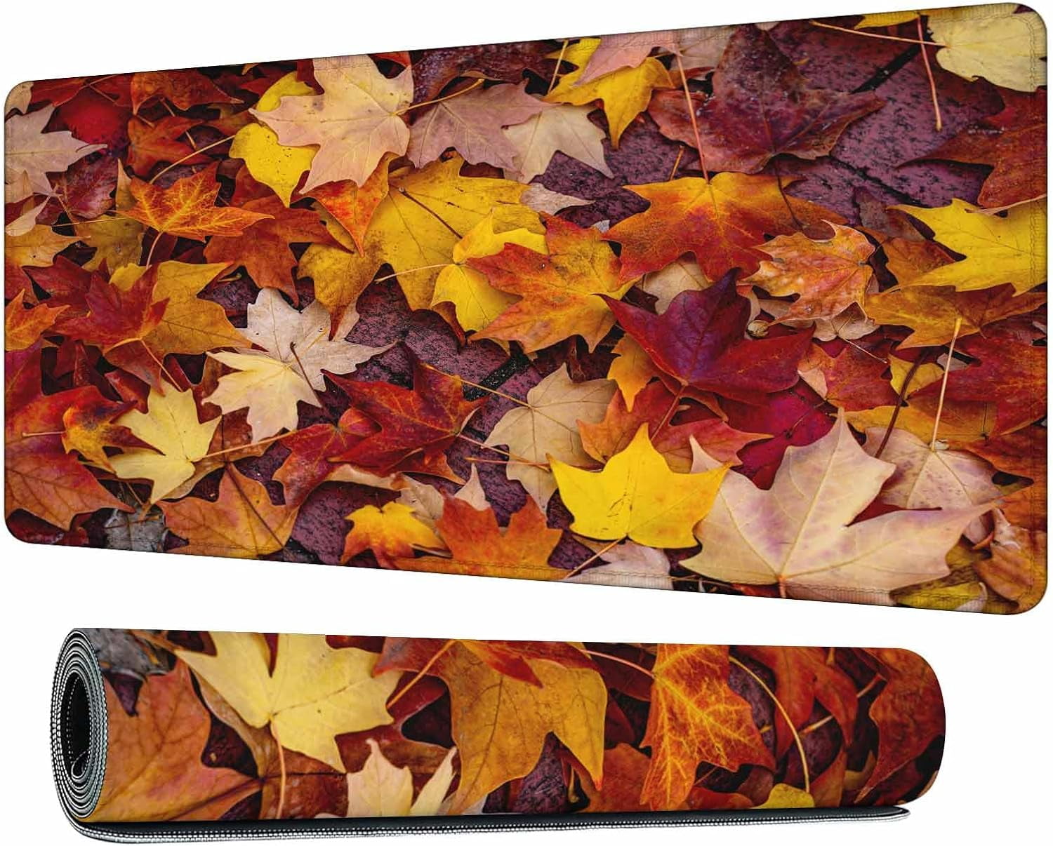 Autumn Leaves of Maple Trees Full Desk Mouse Pad Fall Leaf in Sunlight ...