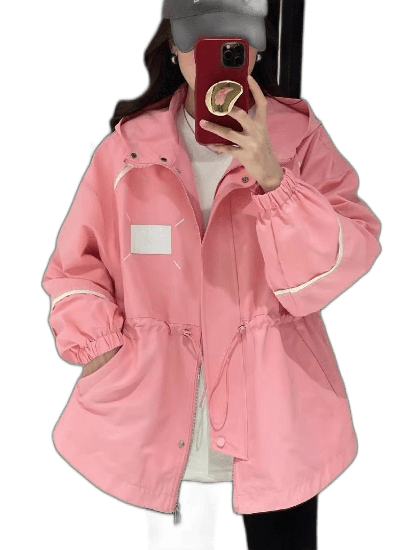 Autumn Leisure Foreign Style Wild Trench Coat Design Sense Waist Hooded ...