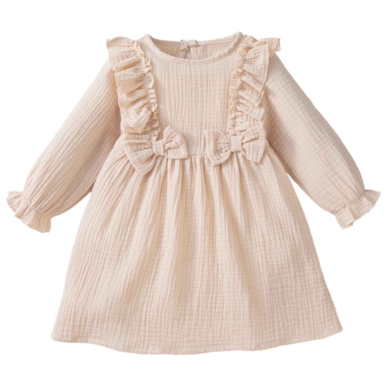 Autumn Long Sleeve Girls Dress with Bow Belt – Floral Print Party Gown ...