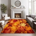 Autumn Maple Leaf Area Rugs, Maple Leaves Rug, Kitchen Fall Leaves Rug ...