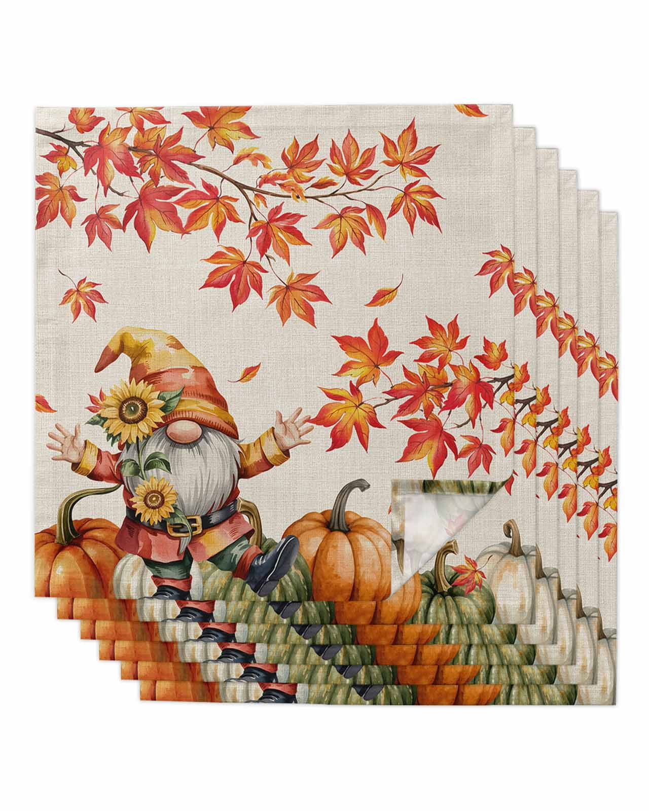 Autumn Maple Leaf Fall Cloth Napkins Set of 6 Reusable Dinner Napkins ...