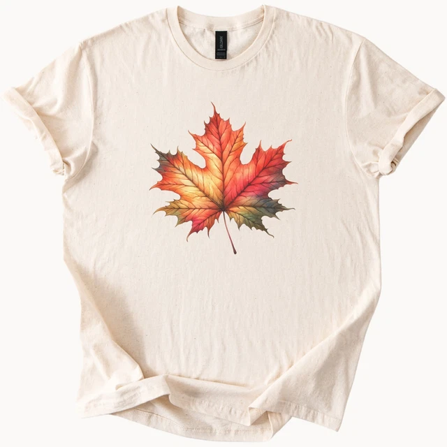Autumn Maple Leaf Graphic T Shirt Fall Season Tee - Walmart.com