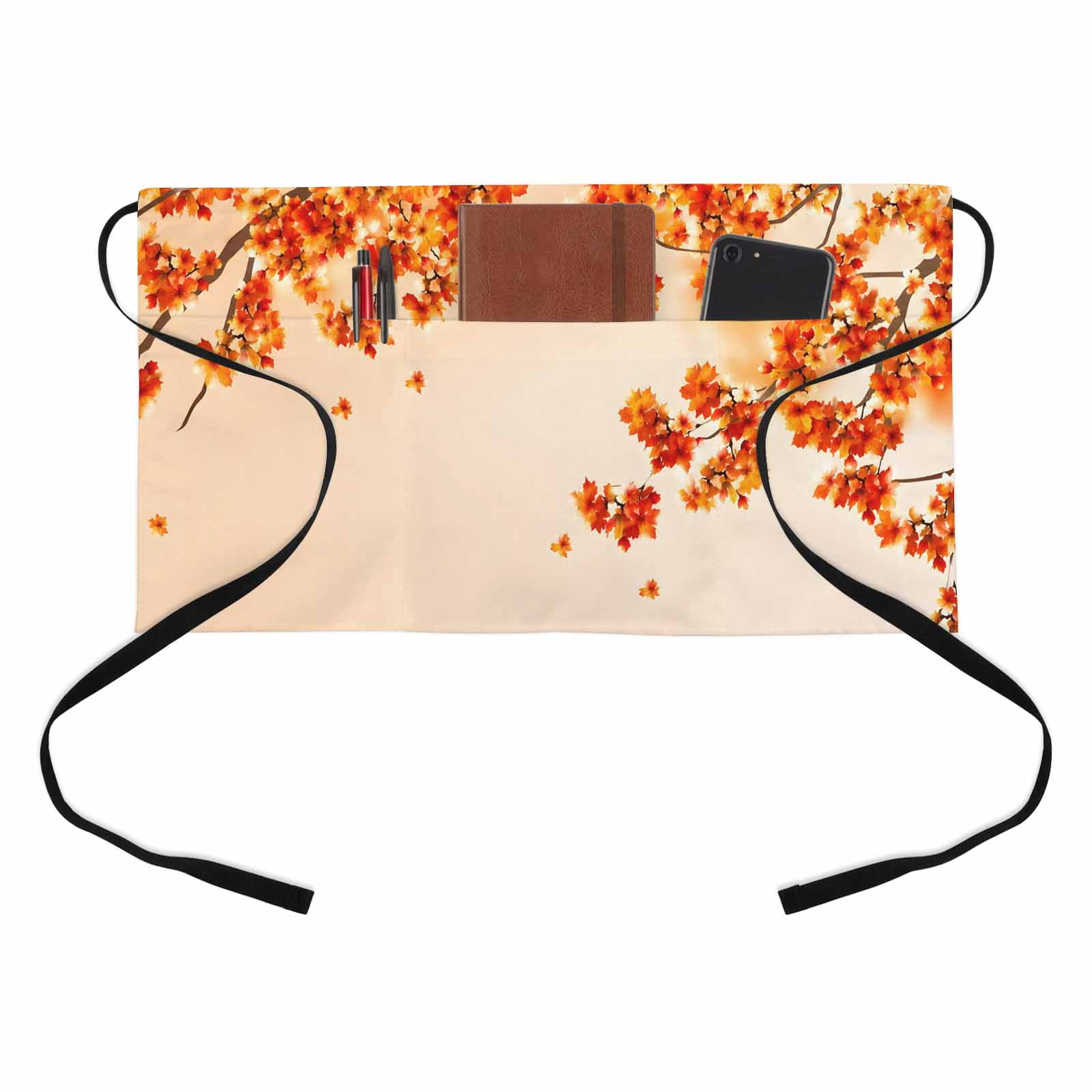 Autumn Maple Leaf Kitchen Restaurant Half Waist Apron, Thanksgiving ...