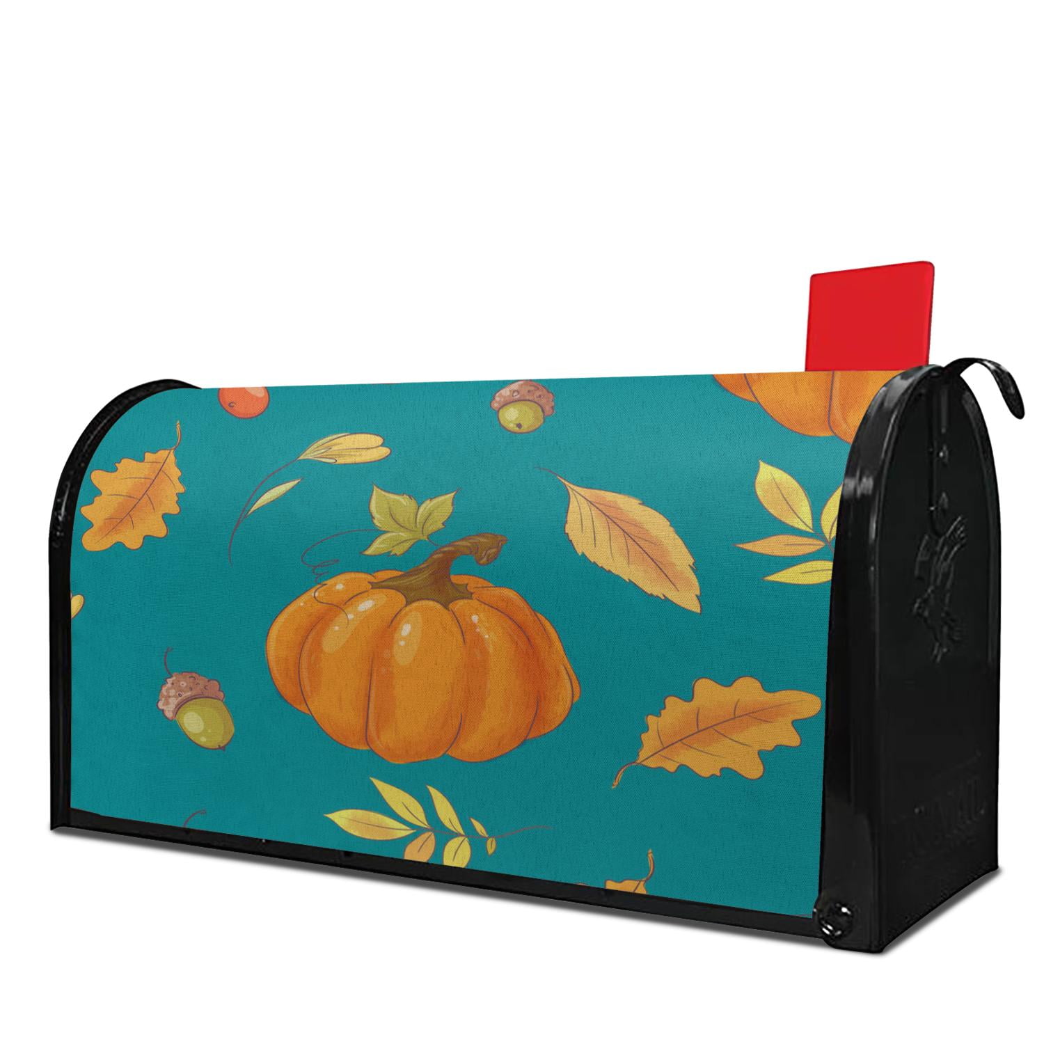 Autumn Maple Leaf Pumpkin Magnetic Mailbox Covers Fall Thanksgiving ...