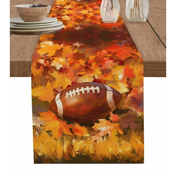 Autumn Maple Leaf Rugby Grain Table Runner ration Home r Dinner Table ...