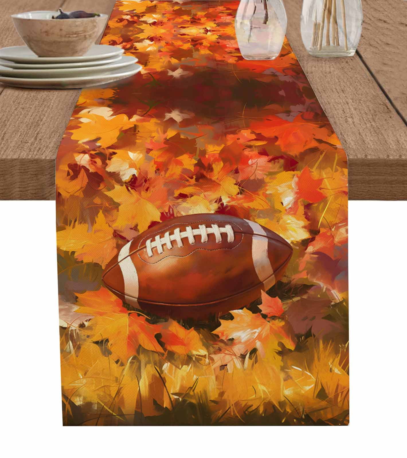 Autumn Maple Leaf Rugby Table Runner ration Home r Dinner Table ration ...