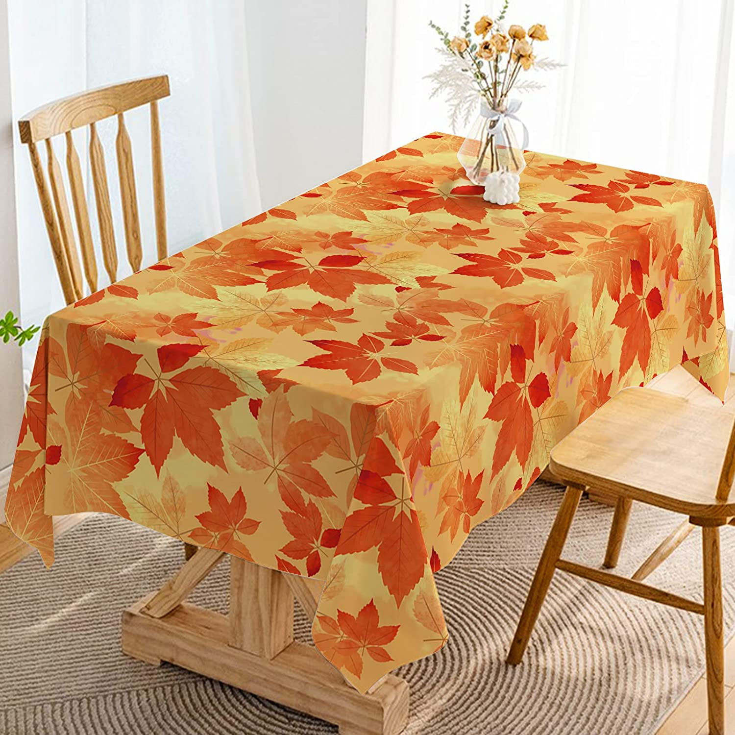 Autumn Maple Leaf Thanksgiving Rectangle Tablecloth Holiday Party ...