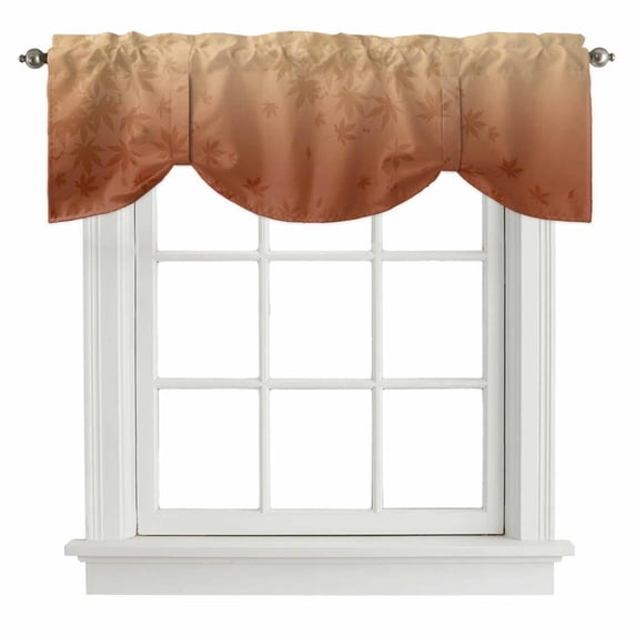 Autumn Maple Leaf Tie Up Valance Curtains for Windows, Kitchen Curtains ...