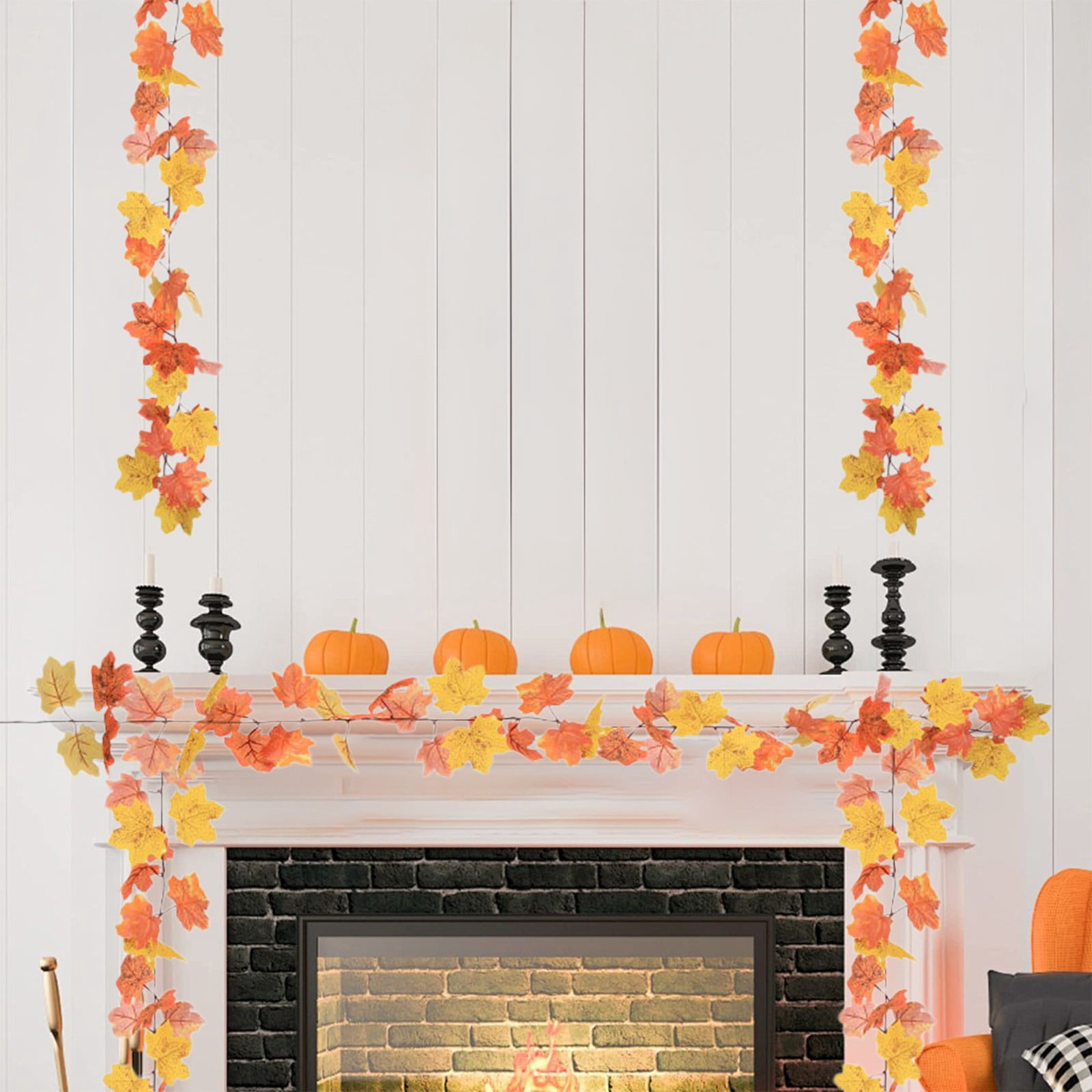 Autumn Maple Leaf Vines Garland,68.9" Faux Fall Leaves Decor for ...