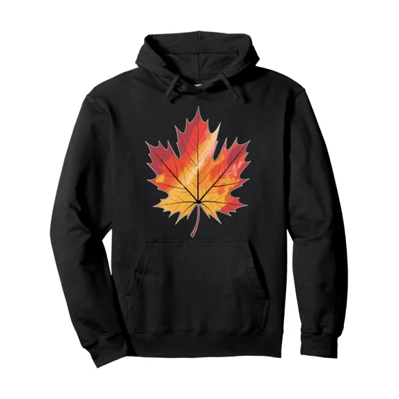 Autumn Maple Leaf Watercolor Tree Fall Season Pullover Hoodie - Walmart.com