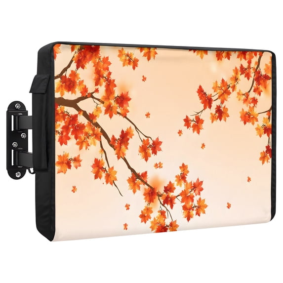 Autumn Maple Leaf Waterproof Outdoor TV Cover, Thanksgiving Fall Leaves ...