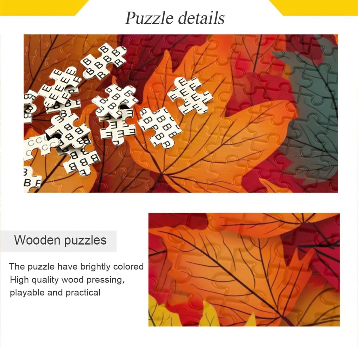 Autumn Maple Leaf Wooden Jigsaw Puzzles, Intellectual Entertainment ...