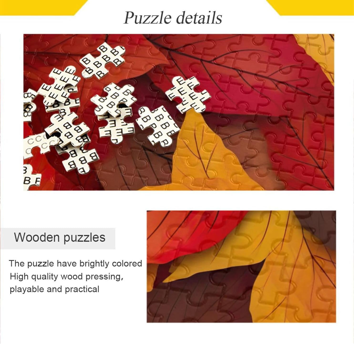 Autumn Maple Leaf Wooden Jigsaw Puzzles, Intellectual Entertainment ...