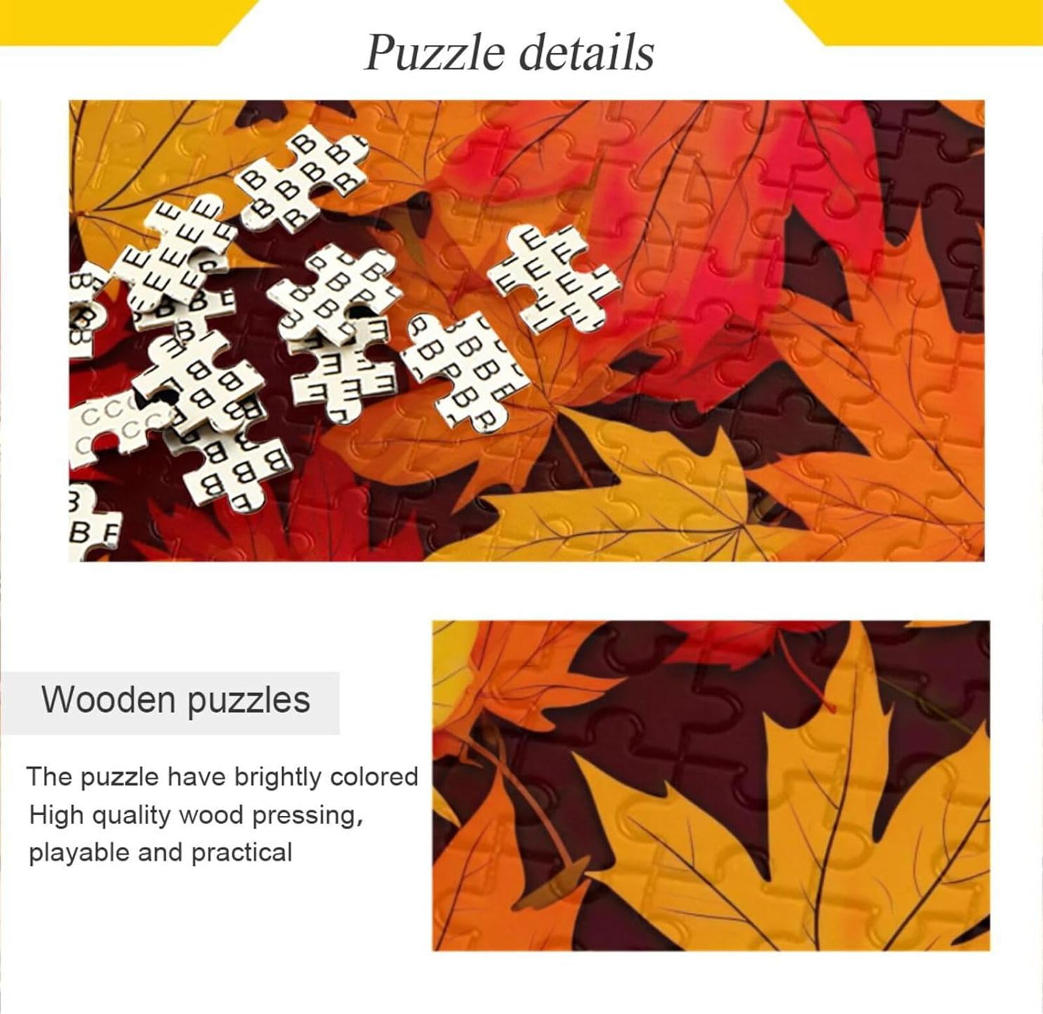 Autumn Maple Leaf Wooden Jigsaw Puzzles, Intellectual Entertainment ...