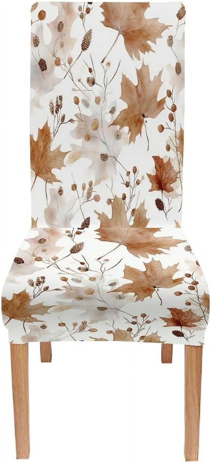 Autumn Maple Leaves Chair Covers Fall Stretch Dining Room Chair Cover ...