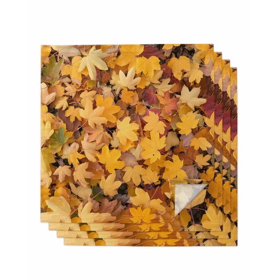 Autumn Maple Leaves Cloth Napkins Set of 4 Reusable Dinner Napkins ...