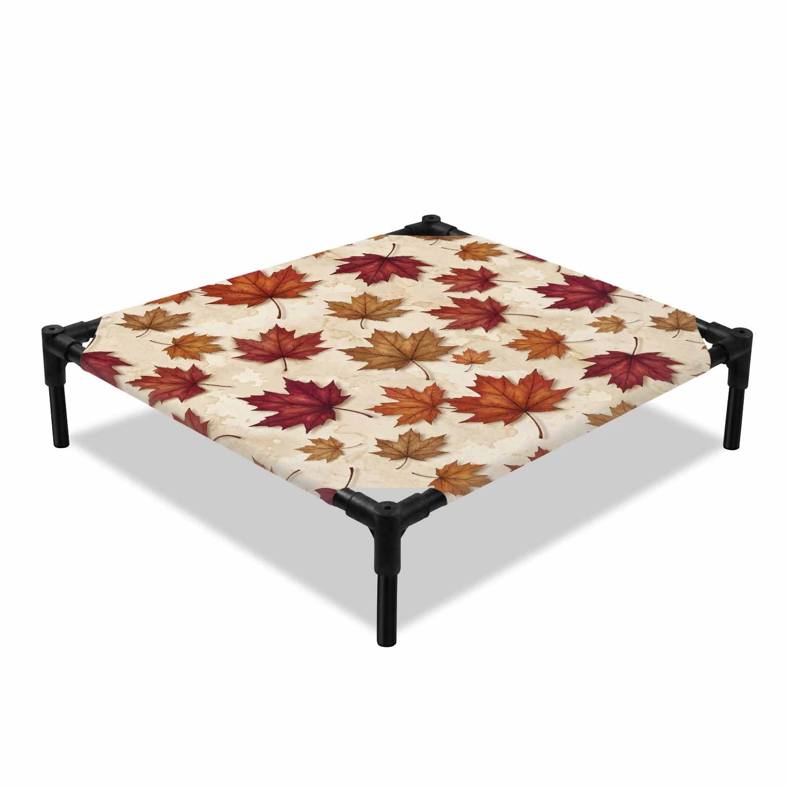 Autumn Maple Leaves Elevated Dog Bed, Rustic Classic Farmhouse Red ...