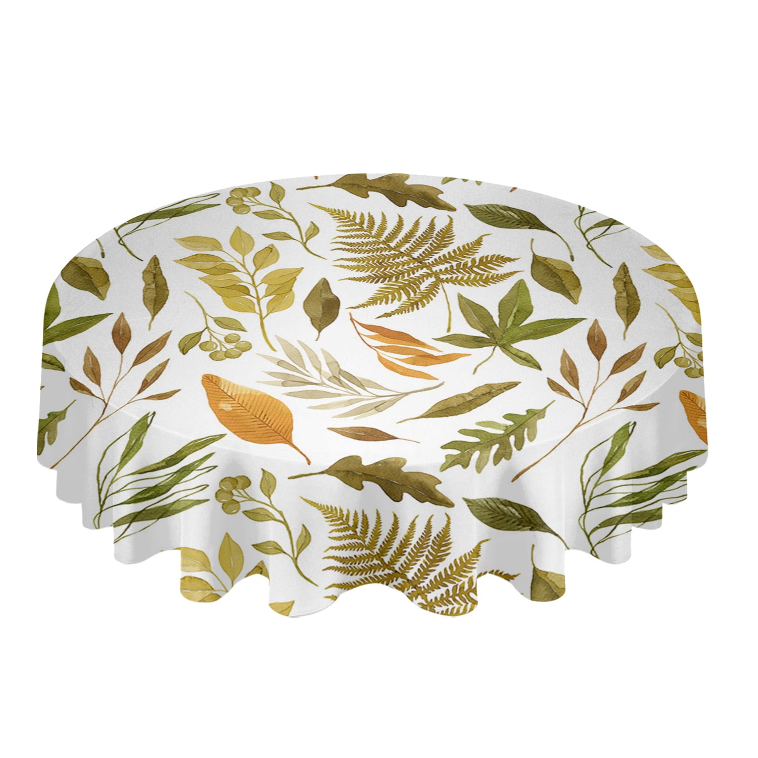 Autumn Maple Leaves Gradient Round Tablecloth Kitchen Decor Waterproof ...