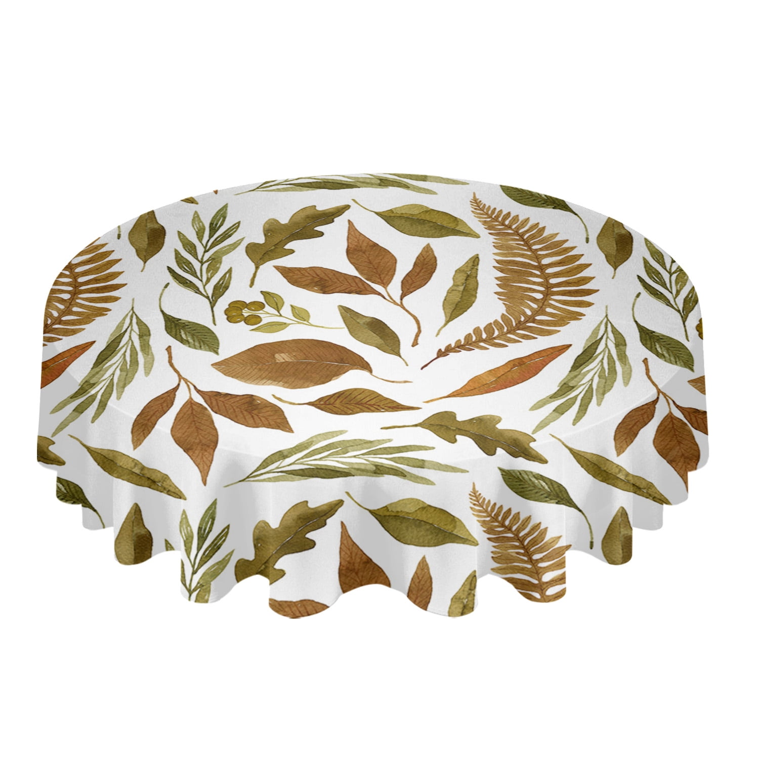 Autumn Maple Leaves Gradient Round Tablecloth Kitchen Decor Waterproof ...