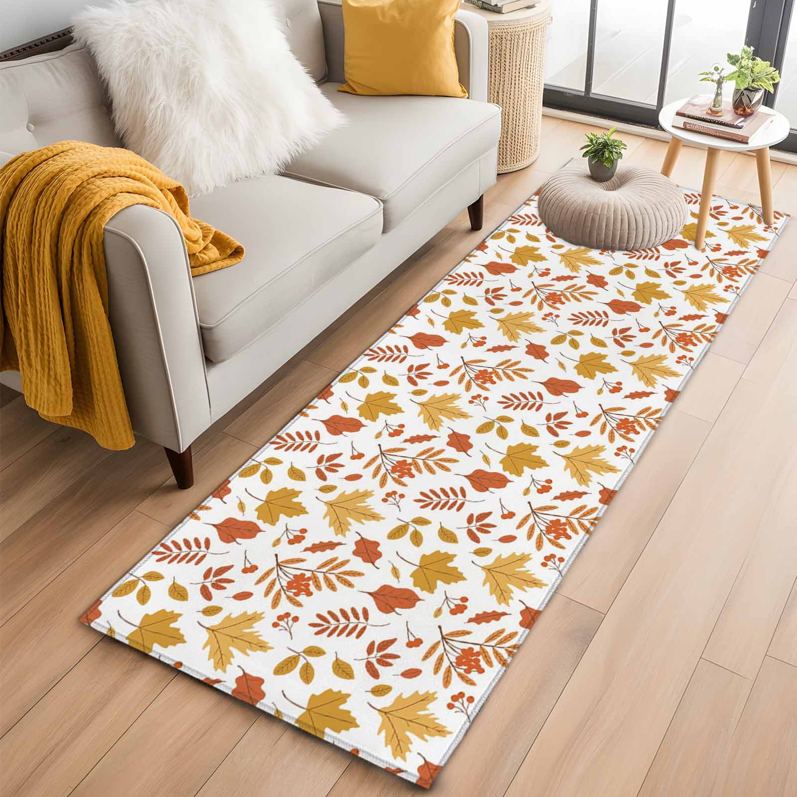 Autumn Maple Leaves Kitchen Runner Rug 2x6 Washable Runners for Hallway ...