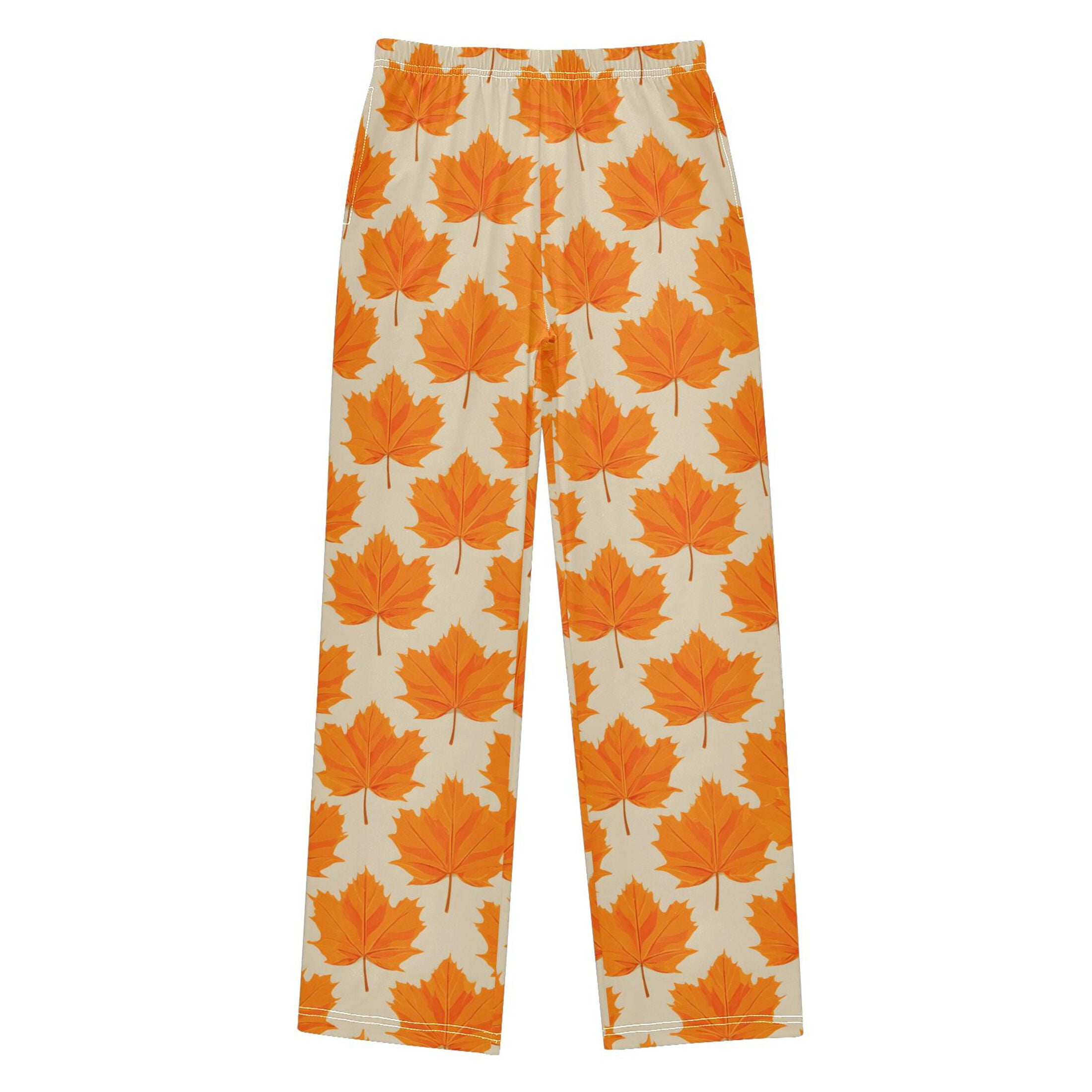 Autumn Maple Leaves Pajama Pants Soft Lightweight Lounge Pants Bottoms ...