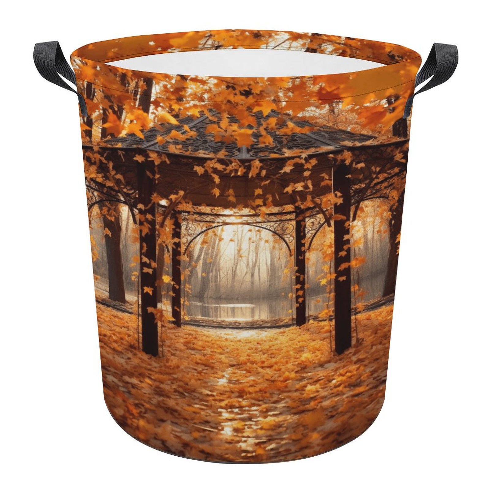 Autumn Maple Leaves Print Foldable Laundry Basket for Clothes Storage ...