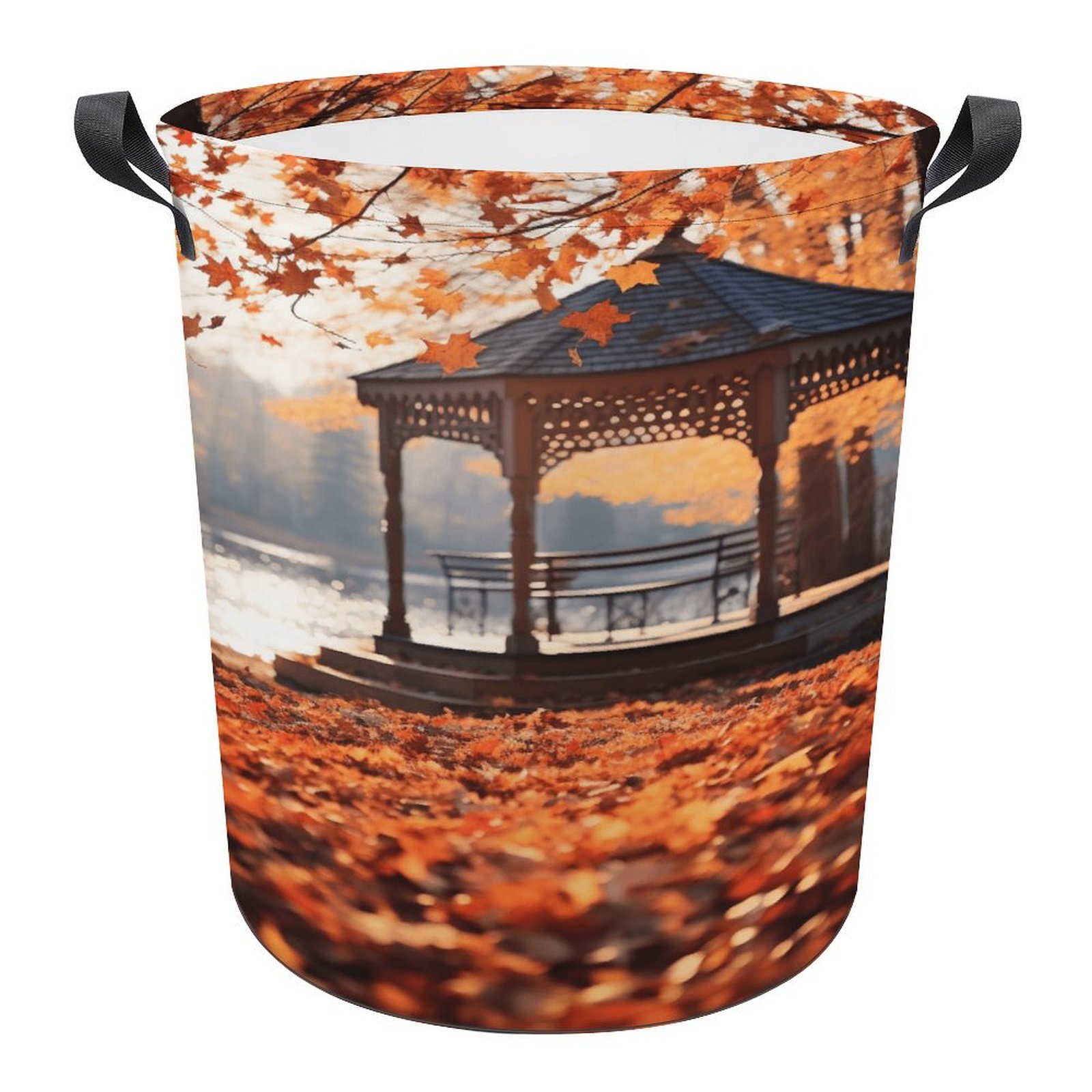 Autumn Maple Leaves Print Foldable Laundry Basket for Clothes Storage ...