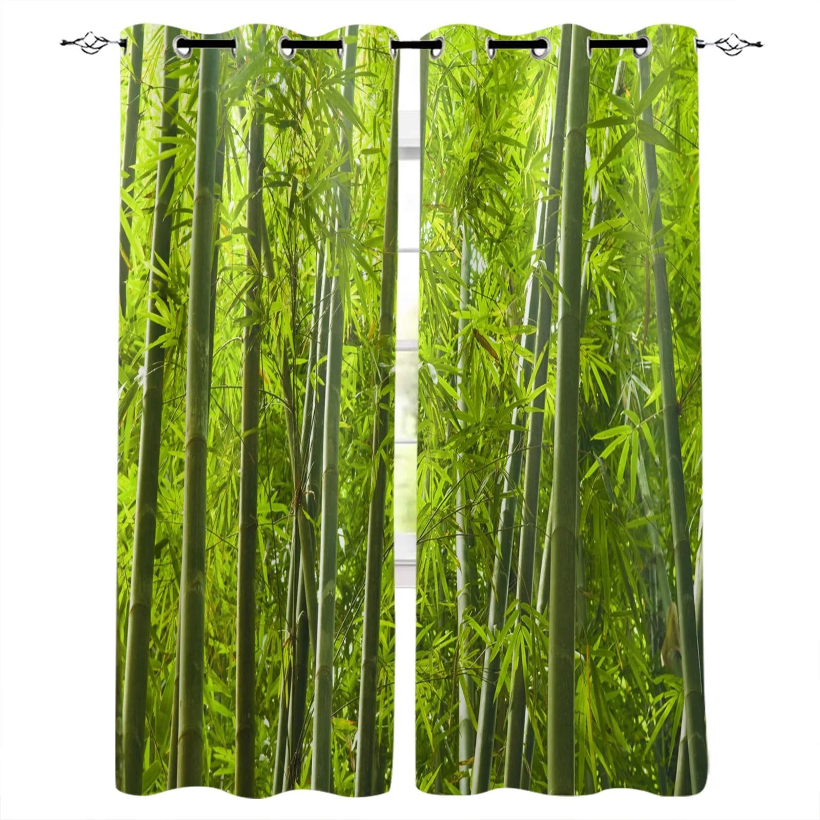 Autumn Maple Leaves Sun Golden Forest Window Curtains Scenic Curtains ...