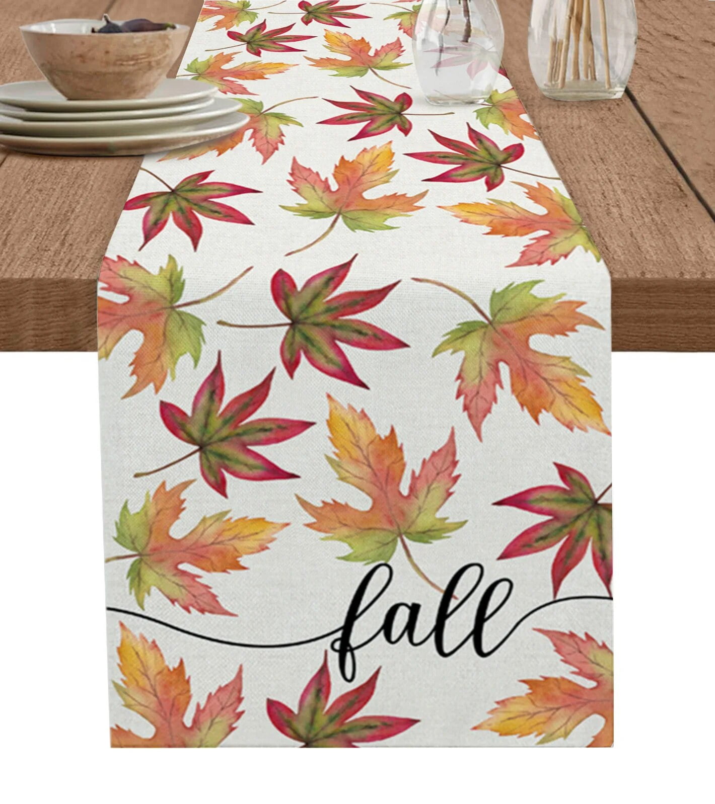 Autumn Maple Leaves Table Runner for Wedding Decoration Modern Party ...