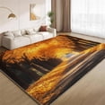 Autumn Maple Road Area Rugs, Forest Plant Landscape Carpet, Washable ...