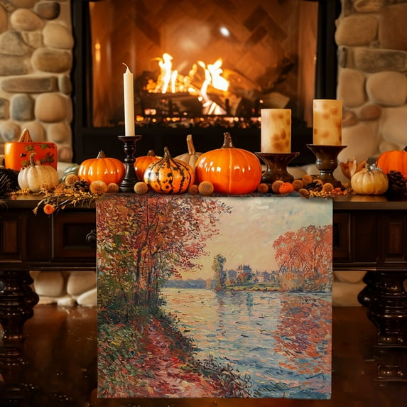 Autumn Maple Tree River Table Runners Party Table r Farmhouse Dining ...