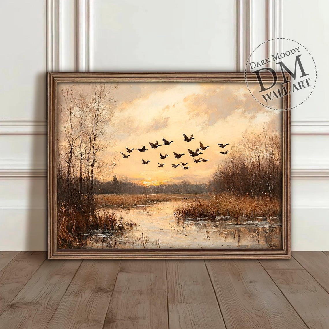 Autumn Marsh At Sunset, Moody Wall Art, Northern Wetlands Landscape ...