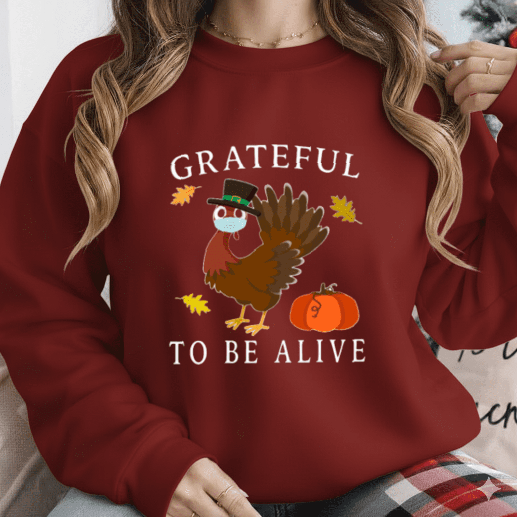 Autumn Mask Grateful To Be Alive Pilgrim Pumpkin Humor Art Unisex ...
