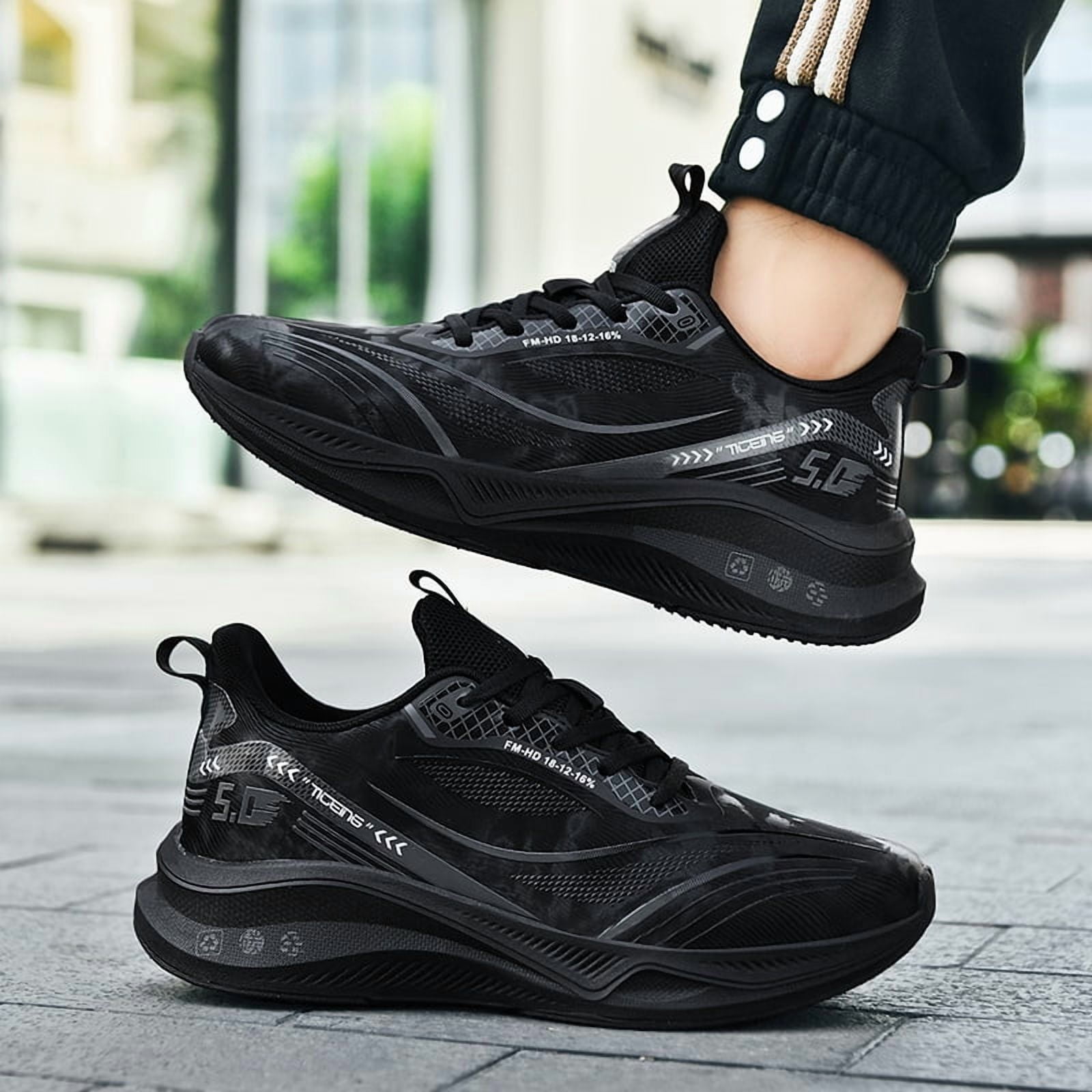 Autumn Men's Breathable Lightweight Sneakers with High Elasticity Shock ...