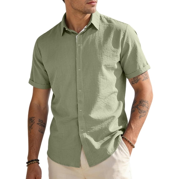 Autumn Mens Short Sleeve Shirts Cotton Business TShirts Men Breathable ...