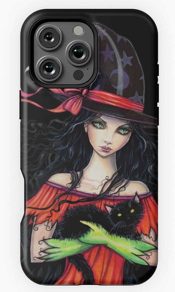 Autumn Mischief Halloween Witch Black Cat Phone Case for iPhone 11 12 ...