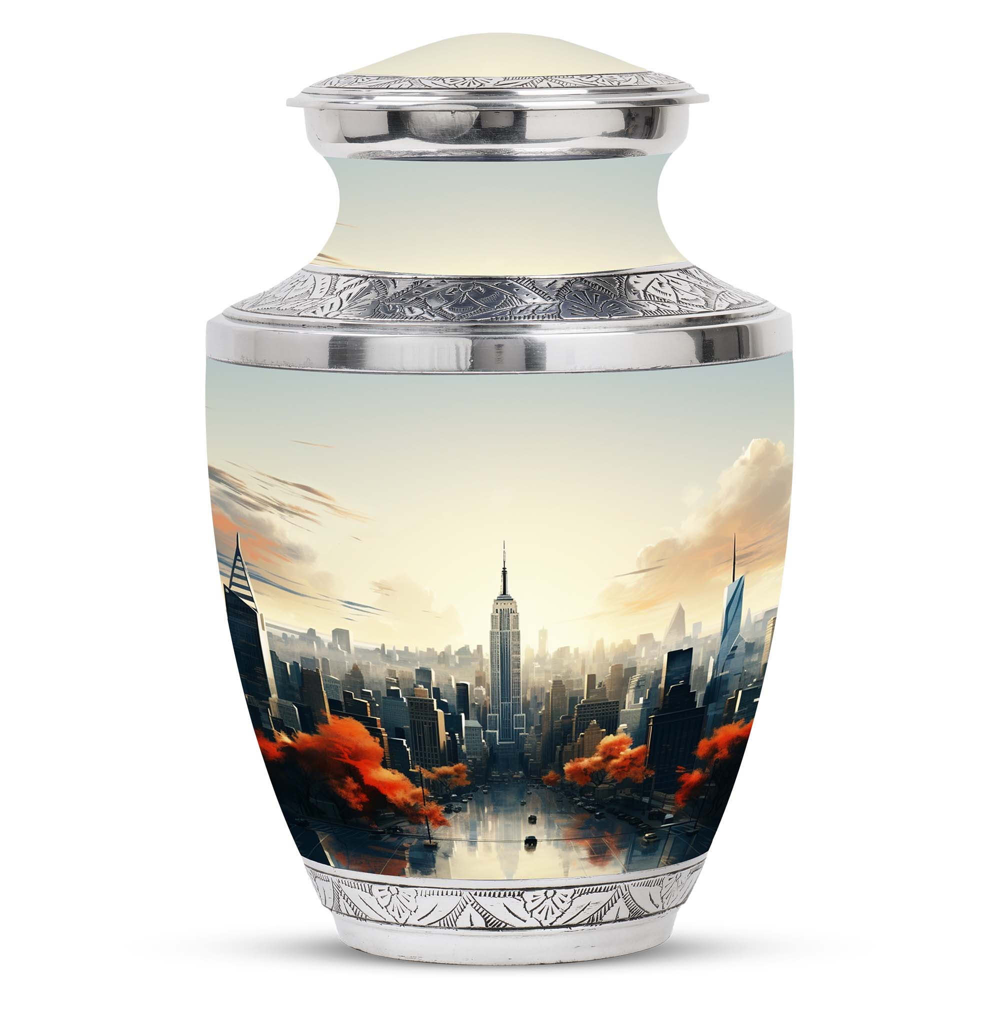 Autumn Morning in City - Unique Urn Large Urn for Human Ashes - Unique ...