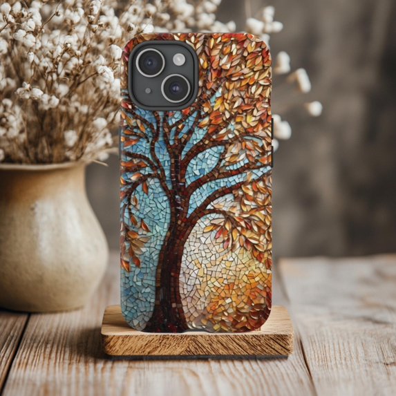 Autumn Mosaic Tree Case With Warm Fall Nature Artwork for iPhone 17 11 ...