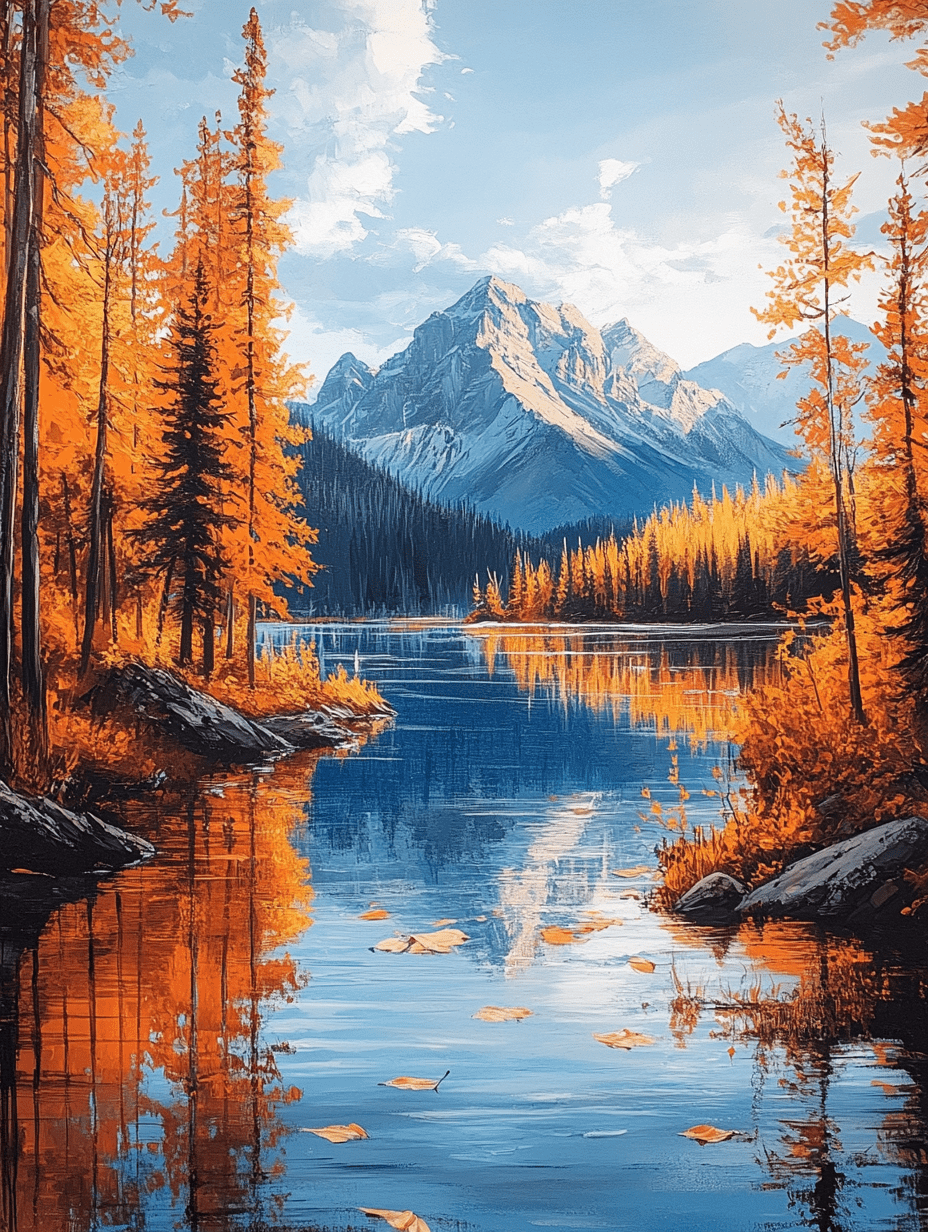 Autumn Mountain Lake Reflection Canvas Print/Wall Art， Perfect for ...