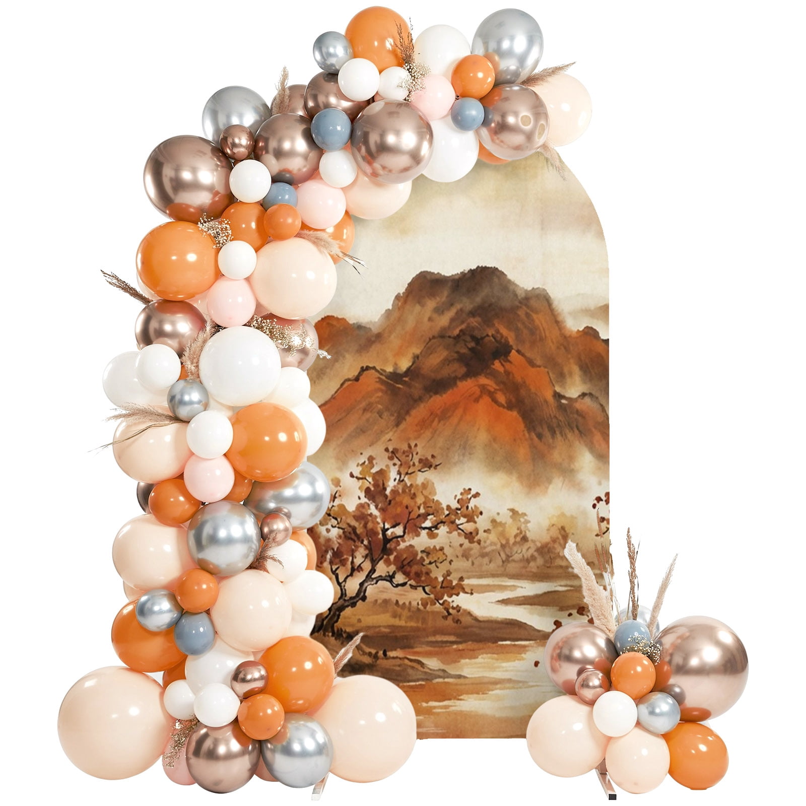 Autumn Mountains Arch Backdrop Cover 5 FT, Orange Valley River Rustic ...